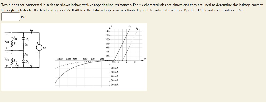 two diodes are connected in series as shown below with voltage sharing ...