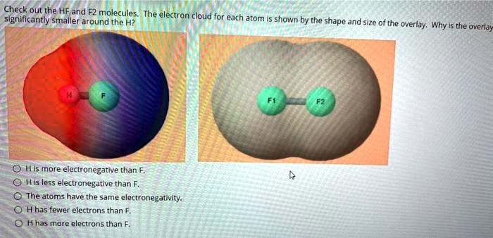 SOLVED: Check out the HF and F2 molecules The electron significantly ...