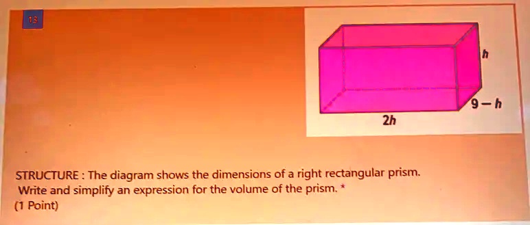 SOLVED: STRUCTURE The diagram shows the dimensions of a right ...