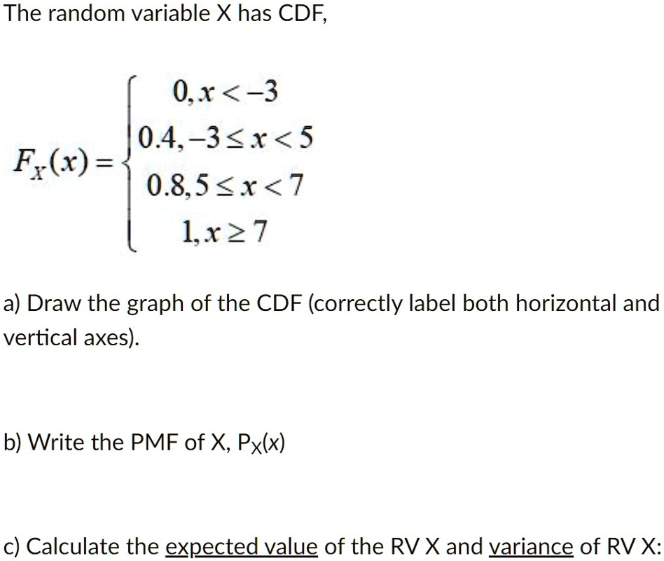 Solved Texts The Random Variable X Has Cdf 0 X