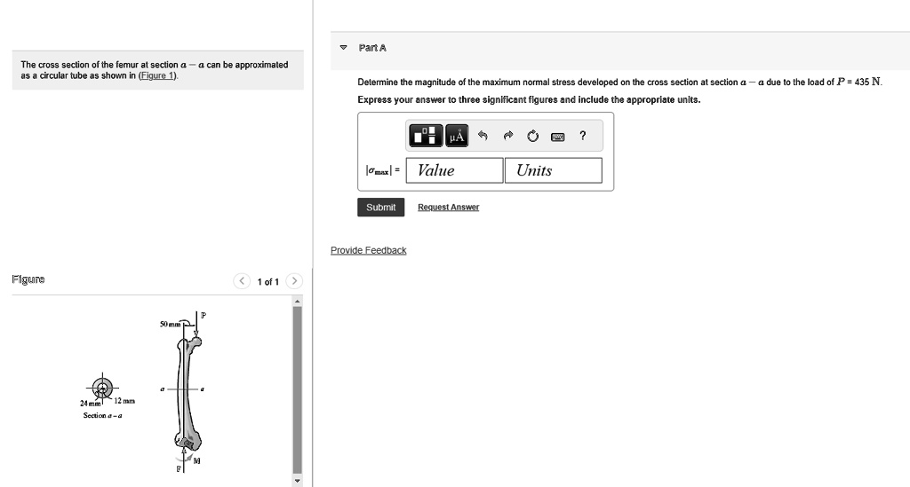 Part A The cross section of the femur at section a – a can be ...