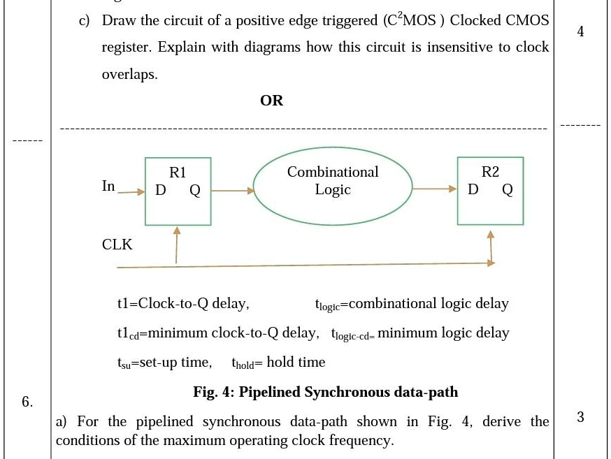 answer the following two questions related to vlsi design techniques ...