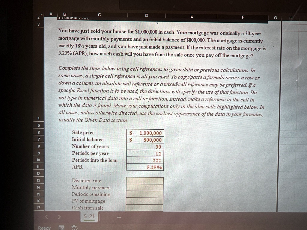 requirements 1 in cell d13 by using cell references calculate the ...