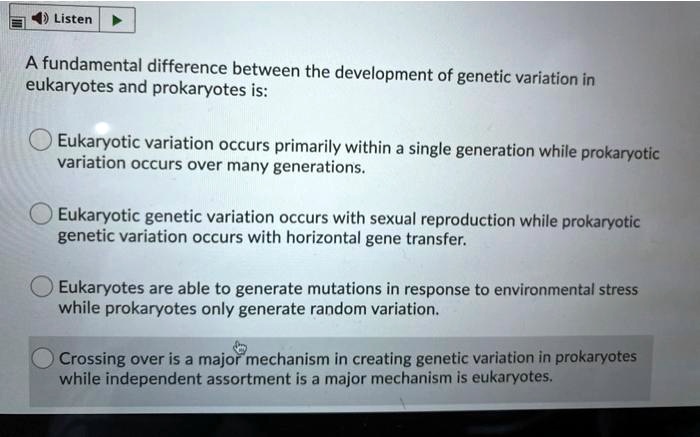 SOLVED: Listen fundamental difference between the development of ...