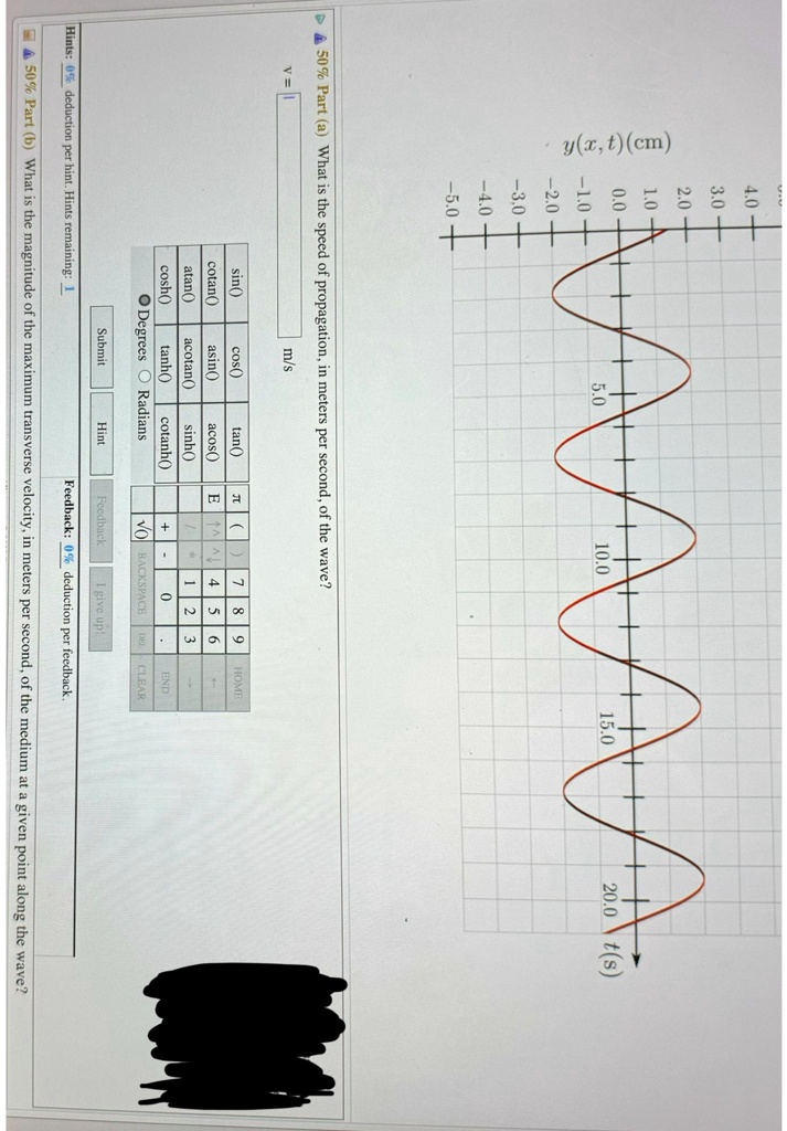 SOLVED: The graph below shows the transverse displacement versus time ...