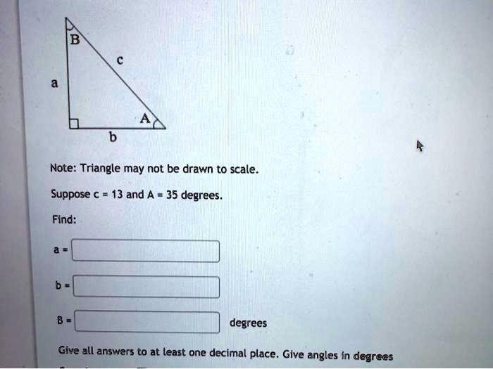 note triangle may not be drawn to scale suppose 13 and a 35 degrees ...