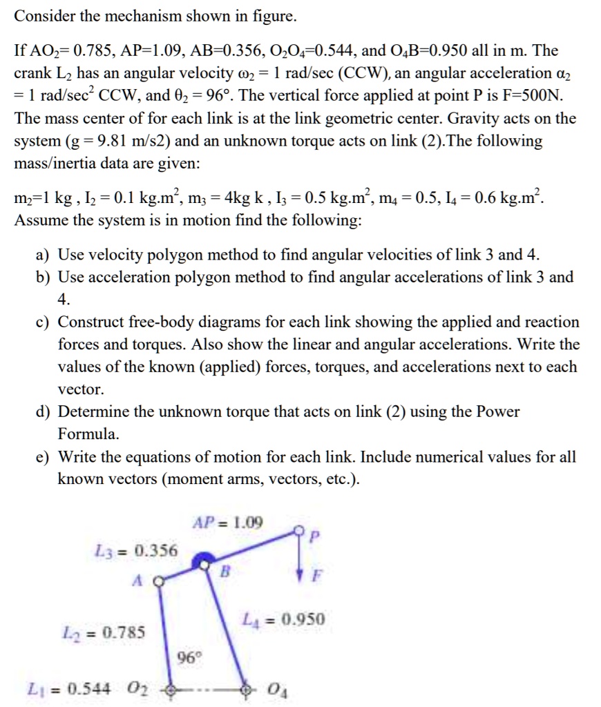 consider the mechanism shown in figure if ao0785ap109ab0356oo40544and ...