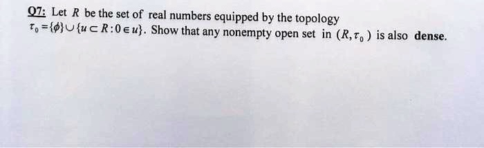 [GET ANSWER] qz let r be the set of real numbers equipped by the topology ouucr0eu show that any ...