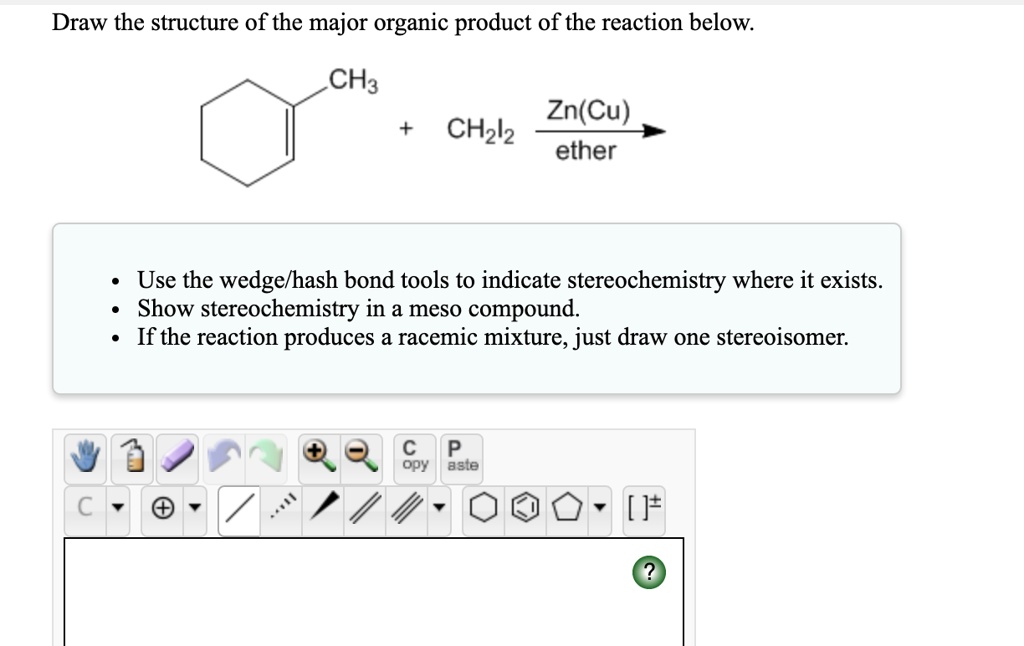 Draw the structure of the major organic product of the reaction below ...