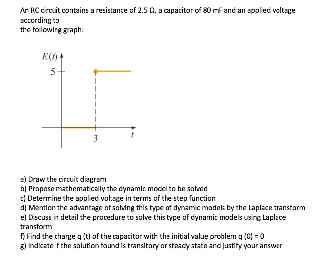 An RC circuit contains resistance of 2.50, capacitor of 80 mF and an ...