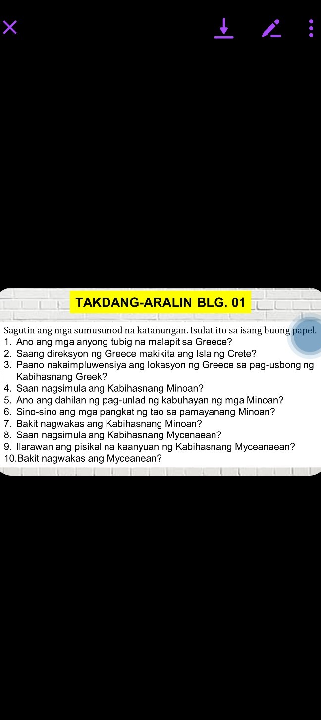 TAKDANG-ARALIN BLG. 01 Sagutin ang mga sumusunod na katanungan. Isulat ito sa isang buong papel ...