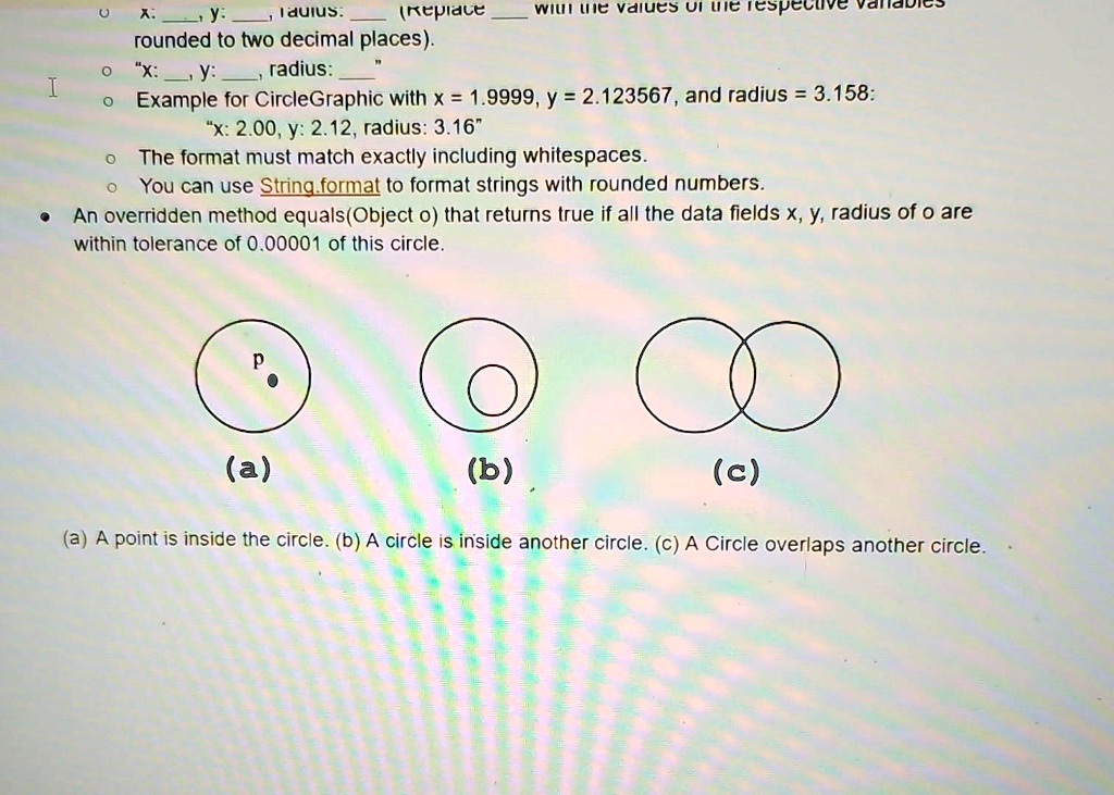 [GET ANSWER] x: ; y: ; radius: (Replace with the values of the respective variables rounded to ...
