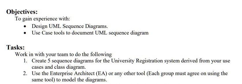 SOLVED: the answer should be as (UML Sequence Diagram)5 Sequence ...