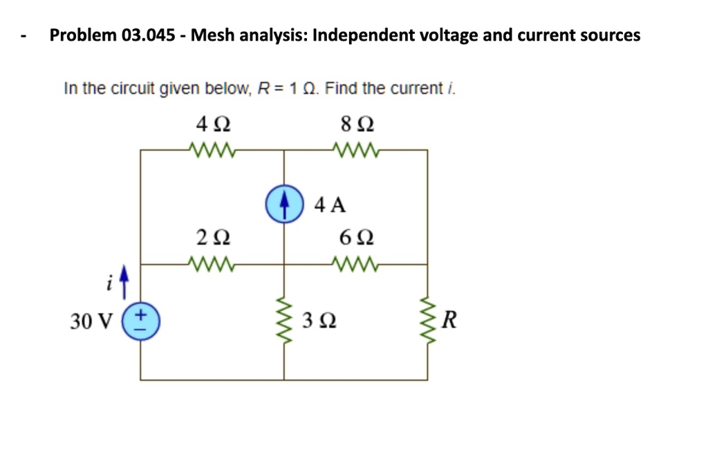 SOLVED: Problem 03.045 Mesh analysis: Independent voltage and current ...