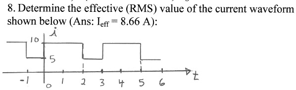 SOLVED: Determine the effective (RMS) value of the current waveform ...