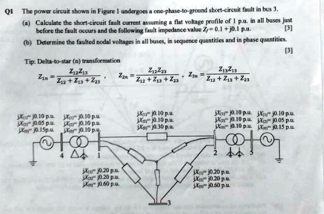 01 the power circuit shown in figure i undergoes a one phase to ground ...