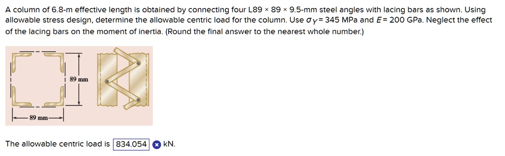 A column of 6.8-m effective length is obtained by connecting...