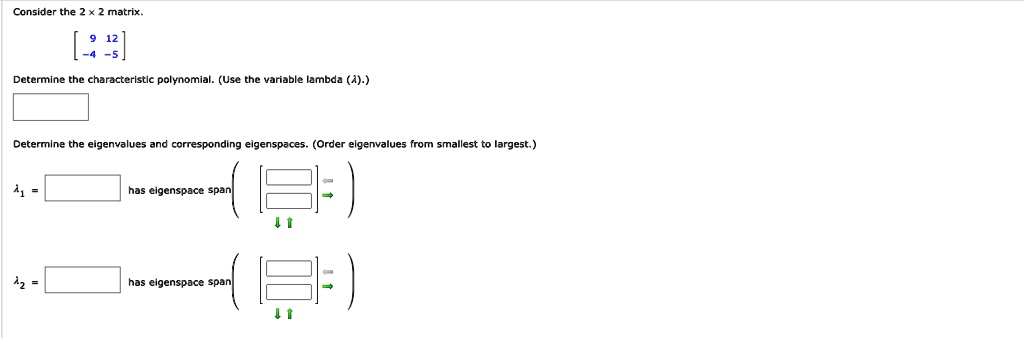 Solved Consider The 2 2 Matrix 13 Determine The Characteristic Polynomial Use The