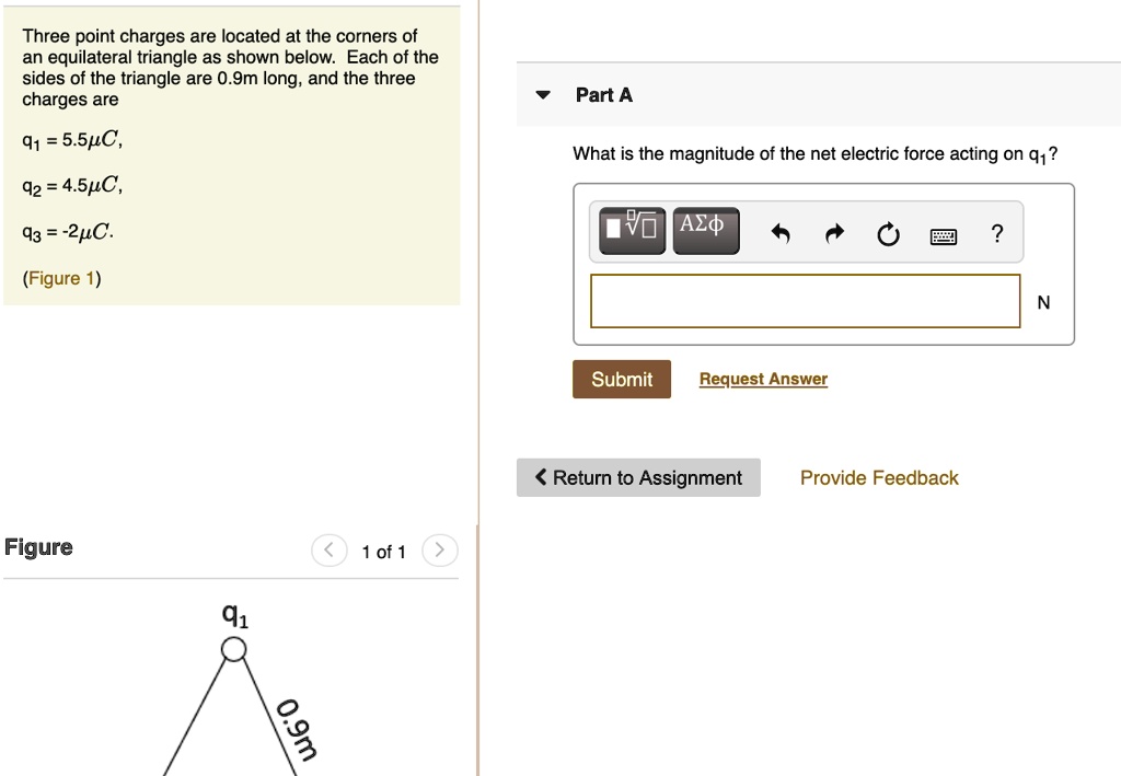 SOLVED:Three point charges are located at the corners of an equilateral ...
