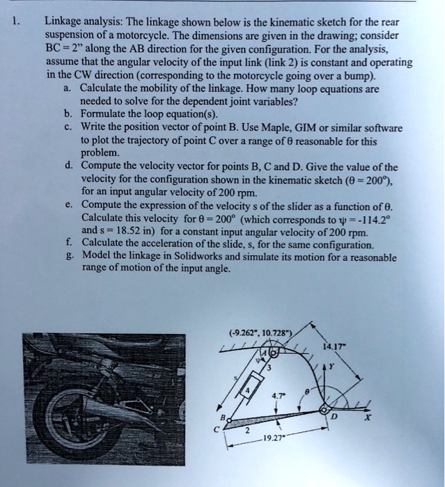 Linkage analysis: The linkage shown below is the kinematic sketch for ...