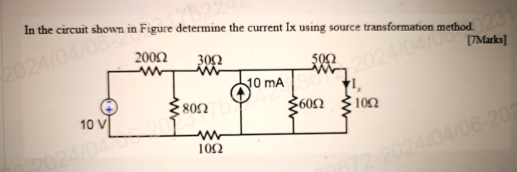 In the circuit shown in Figure determine the current Ix using source ... In the circuit shown in Figure determine the current Ix using source ...