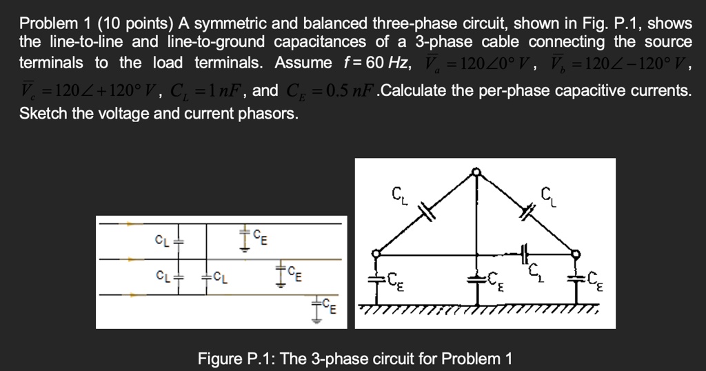 SOLVED: Problem 1 (10 points): A symmetric and balanced three-phase ...