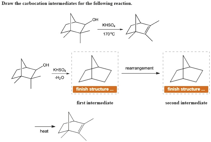 SOLVED: ' Draw the carbocation intermediates for the following reaction.
