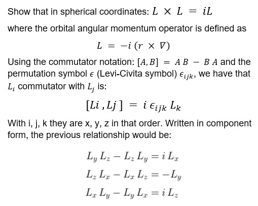 Show That In Spherical Coordinates L X L Il Where The Orbital Angular