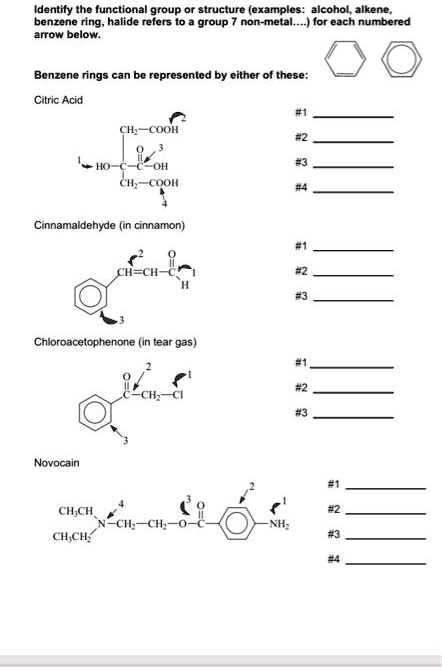 SOLVED: Identify the functional group or structure (examples: alcohol ...