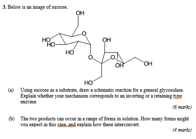 SOLVED: Below is an image of sucrose: OH OH HO HO OH HO (a) Using ...