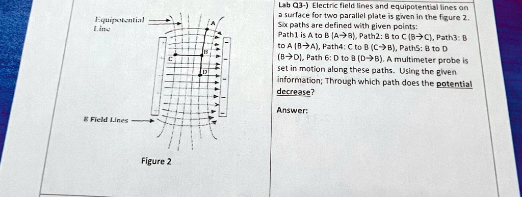 equipotential line e field lines c figure 2 d a lab q3 electric field ...