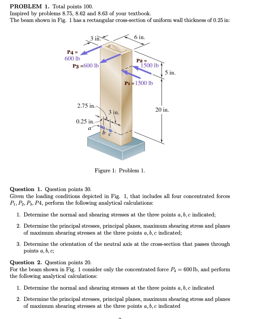 PROBLEM 1. Total points 100. Inspired by problems 8.75, 8.62 and 8.63 ...
