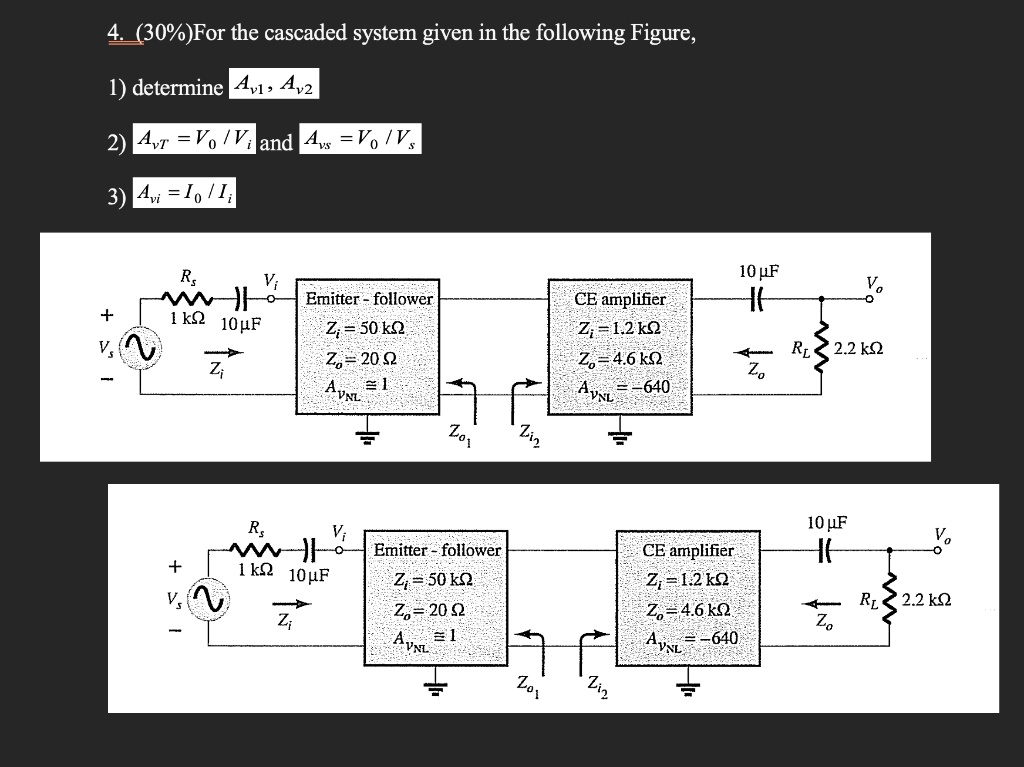 4. (30%) For the cascaded system given in the following Figure, 1 ...