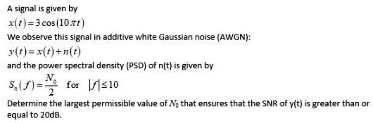 A signal is given by x(t) = 3 cos(10πt) We observe this signal in ...