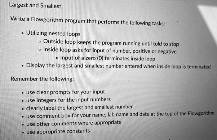 Can You Explain That With Flowgorithm Program Step Largest And Smallest Write A Flowgorithm