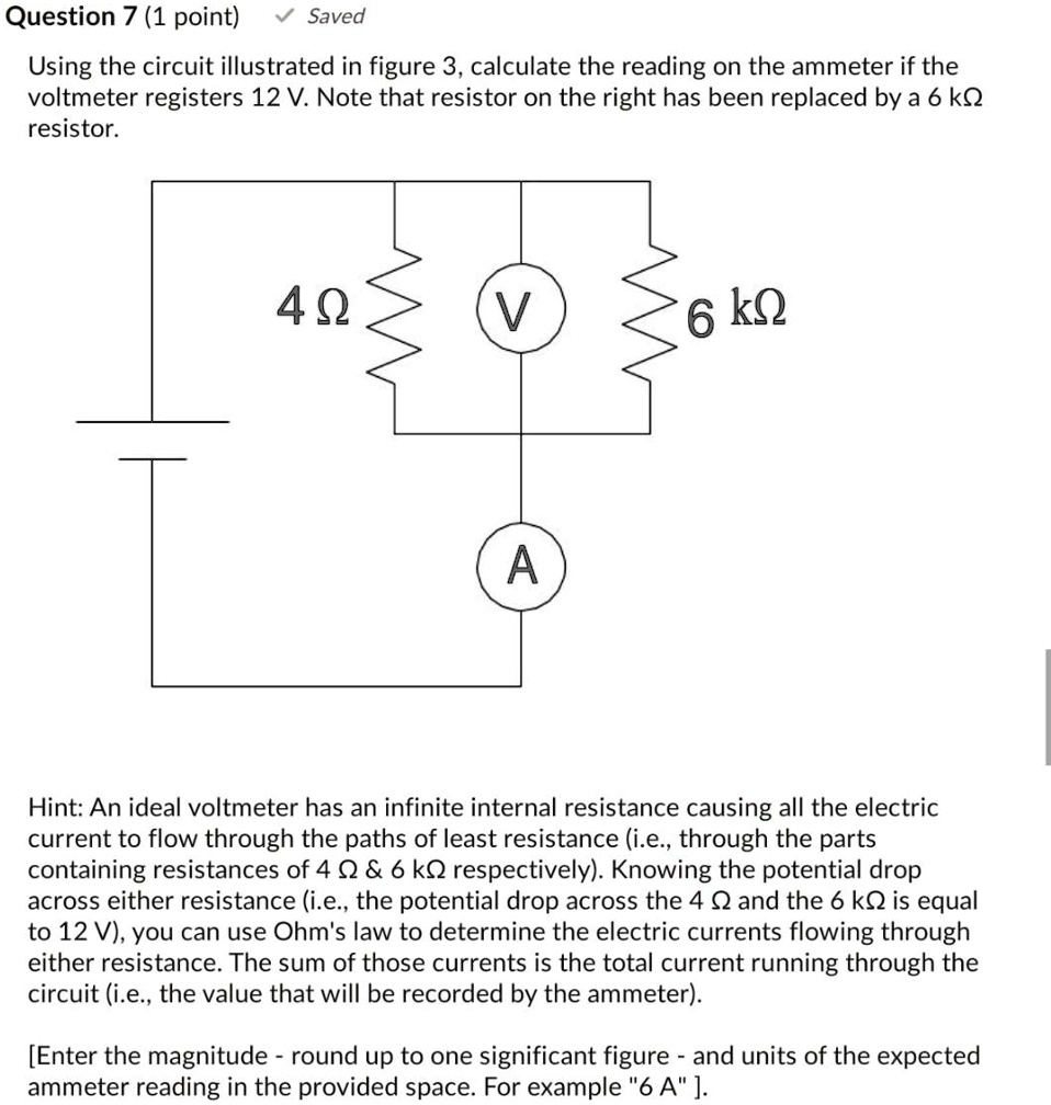 Question 7 (1 point) ? Saved Using the circuit illustrated in figure 3 ...