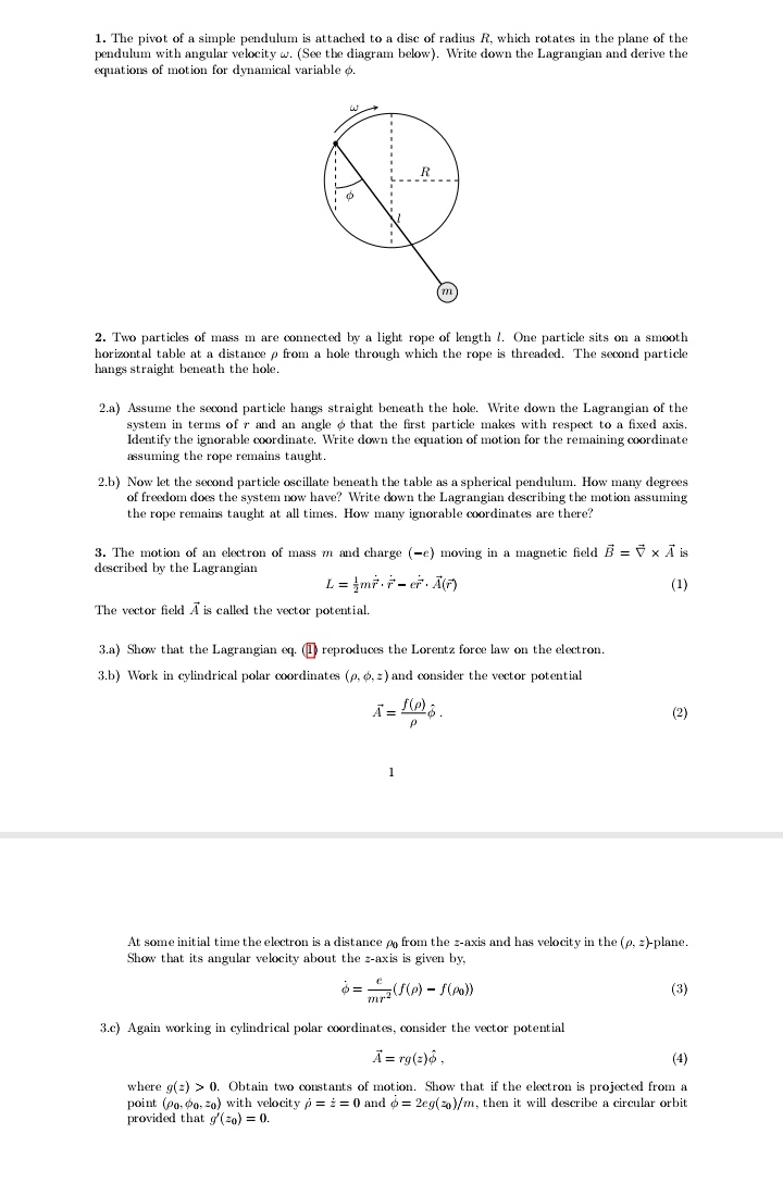 SOLVED: 1. The pivot of a simple pendulum is attached to a disc of ...