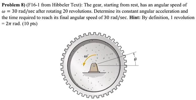Solved Problem 8 Fl6 1 From Hibbeler Text The Gear Starting From Rest Has An Angular