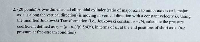 2. (20 points) A two-dimensional ellipsoidal cylinder (ratio of major ...