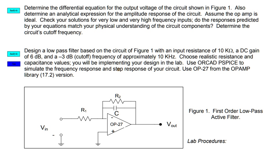 SOLVED: Now not sure how to do the analysis part. Help please Determine the differential ...