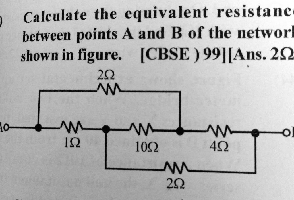 Calculate the equivalent resistance between points A and B of the network shown in the figure.