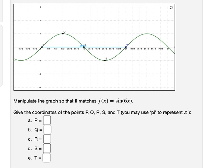 manipulate the graph so that it matches fx sin6x give the coordinates ...