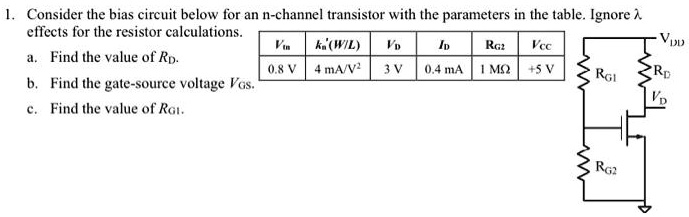 VIDEO solution: Consider the bias circuit below for an n-channel transistor with the parameters ...