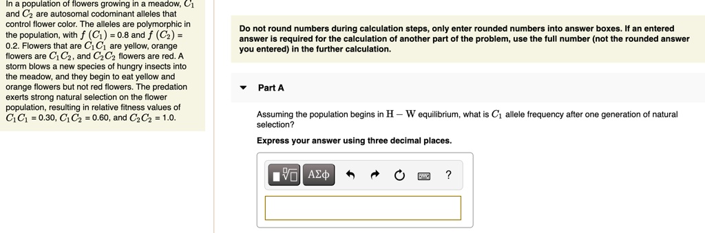 in population of flowers growing in meadow c1 and c2 are autosomal ...