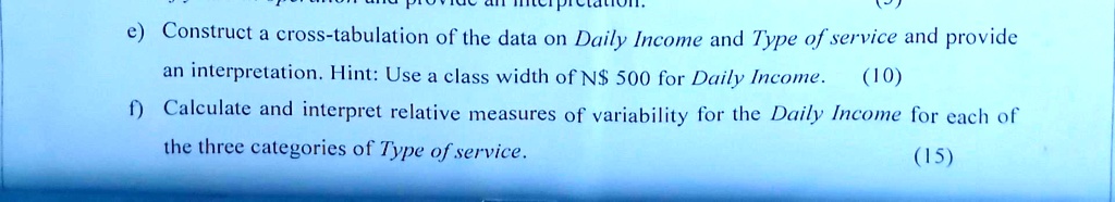 SOLVED: tTp tatiune Construct a cross-tabulation of the data on Daily ...