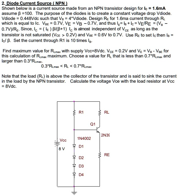 2diode current sourcenpn shown below is a current source made from an ...