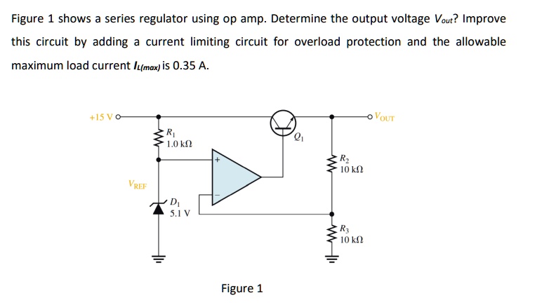 SOLVED: Figure 1 shows a series regulator using an op amp. Determine the output voltage Vout ...