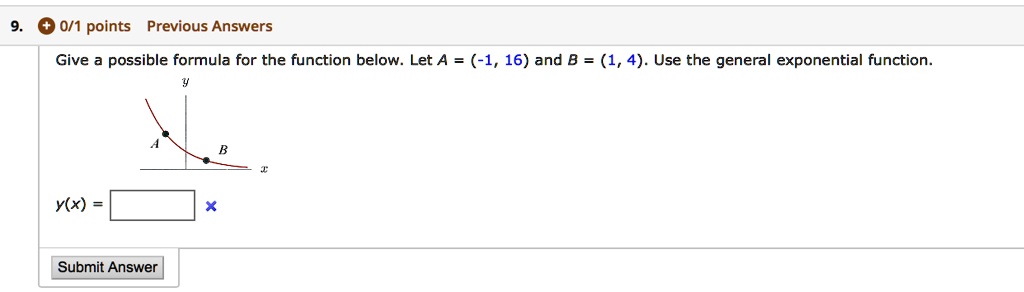 SOLVED: 0/1 points Previous Answers Give a possible formula for the function below: Let A = (-1 ...