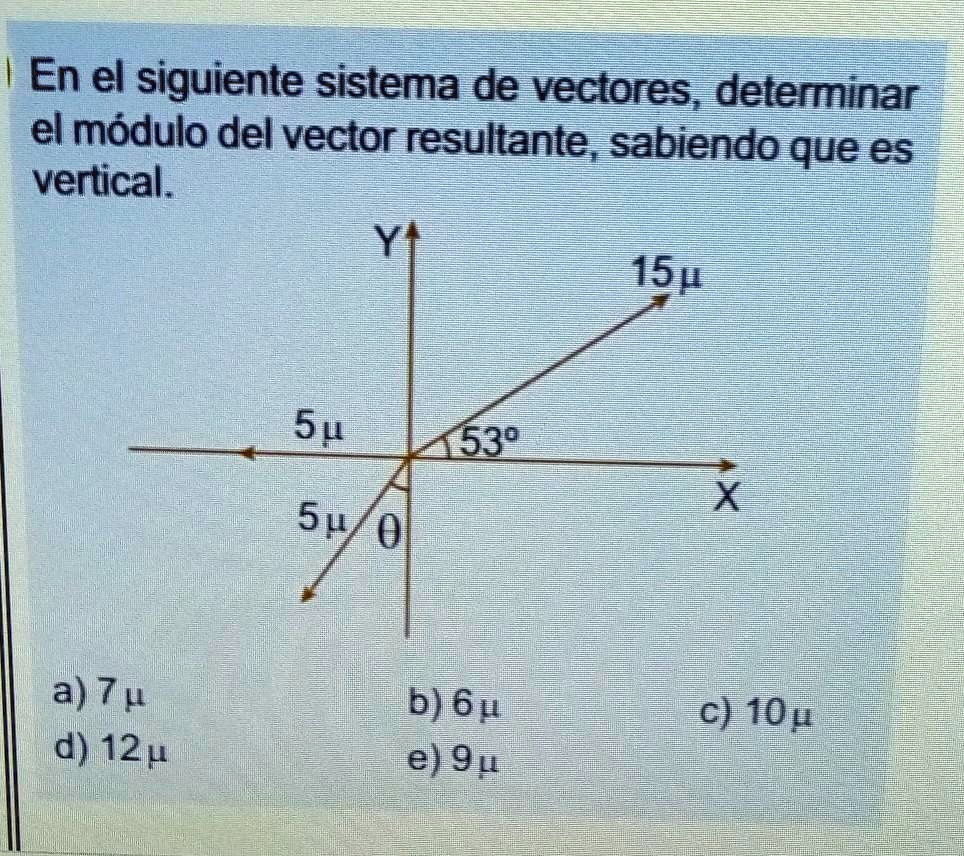 en el siguiente sitema de vectores determinar el modulo del vector ...