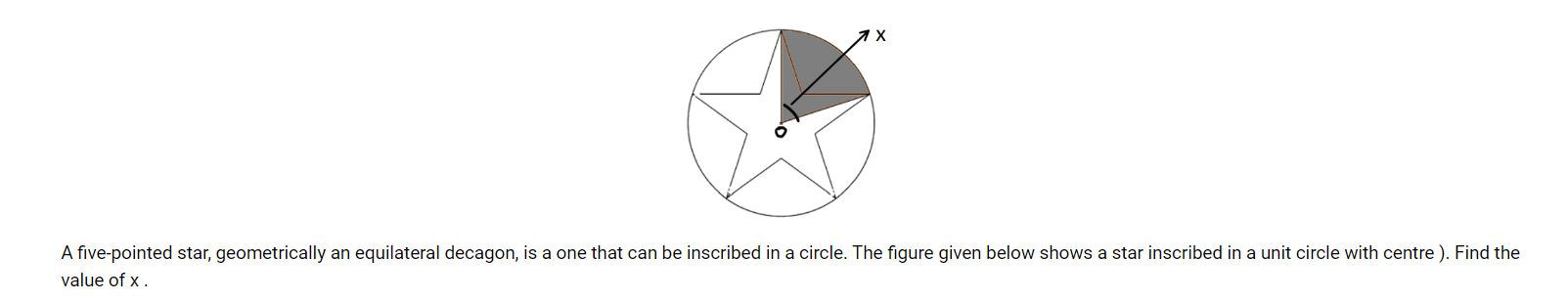 SOLVED: A five-pointed star, geometrically an equilateral decagon, is a ...